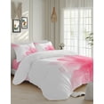 4 Piece Duvet Cover Set Cal king, Gradient Pink Flower Soft Breathable ...