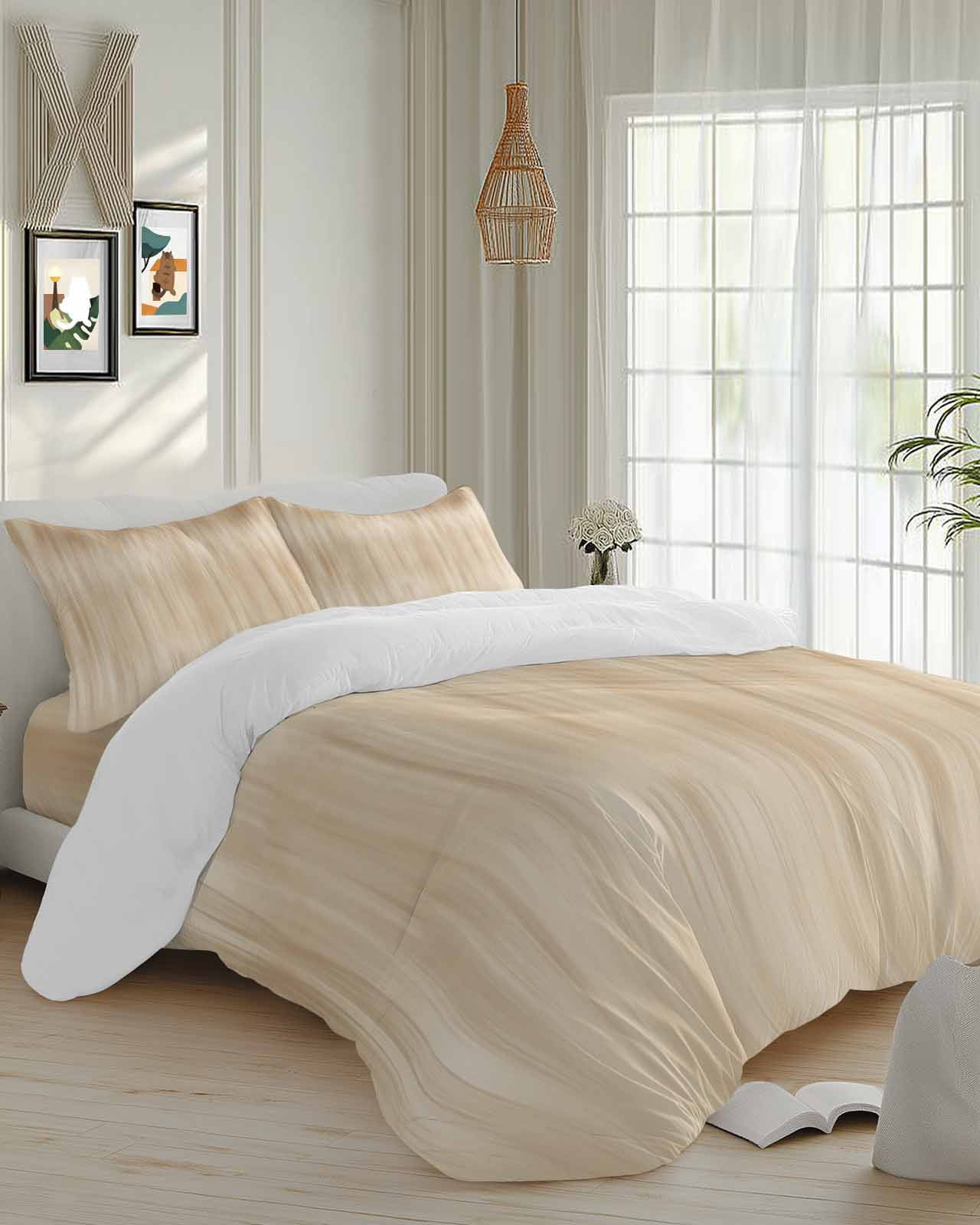 4 Piece Duvet Cover Set Cal king, Gradient Yellow Abstract Texture Soft ...