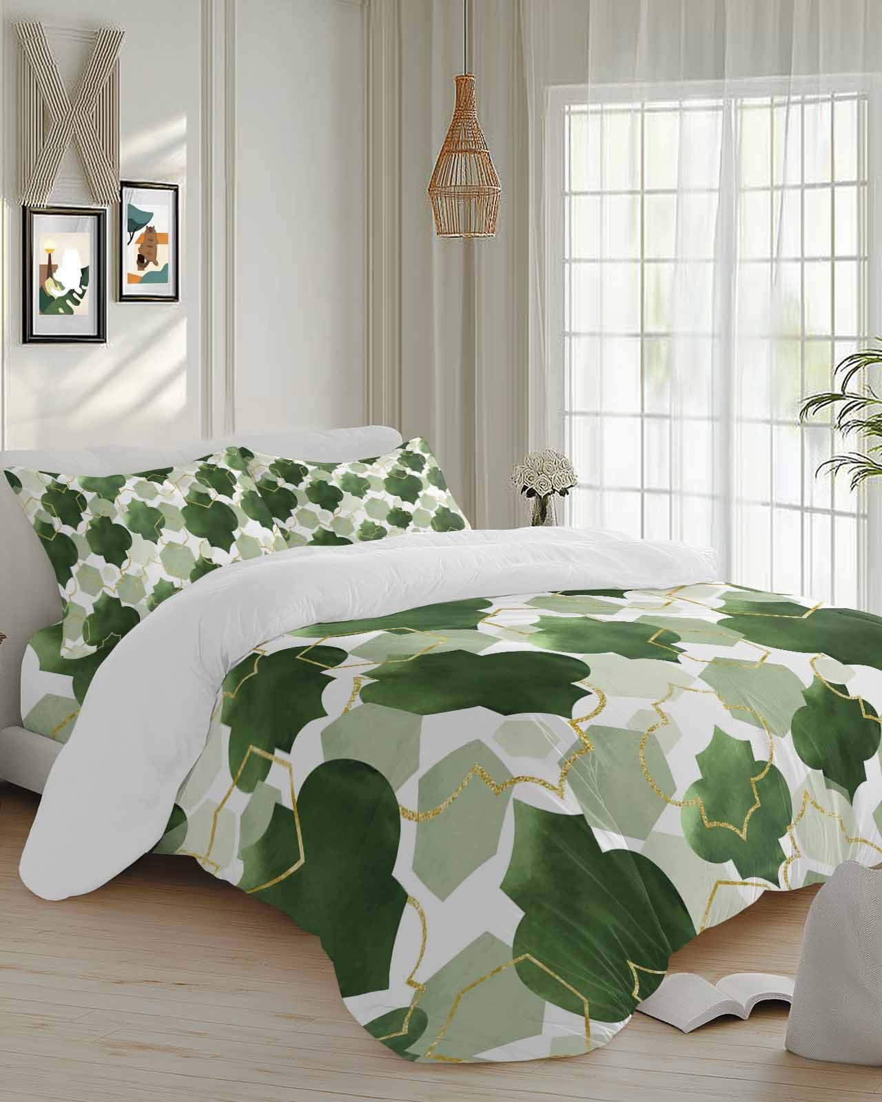 4 Piece Duvet Cover Set Cal king, Modern Moroccan Geometric Texture ...