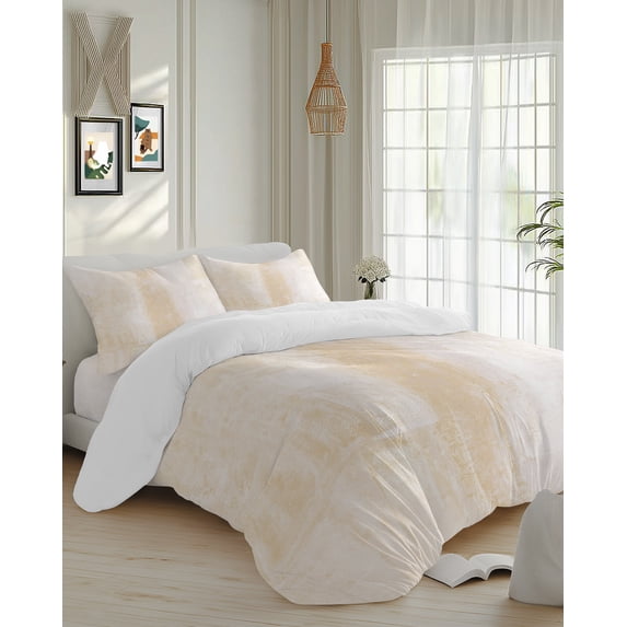 4 Piece Duvet Cover Set Cal king, Retro Brown Gradient Soft Breathable ...