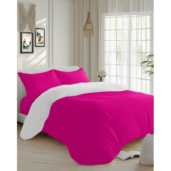 4 Piece Duvet Cover Set Cal king, Rose Red Watercolor Soft Breathable ...