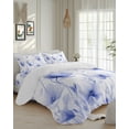 4 Piece Duvet Cover Set Cal king, Spring Flower Blue Gradient Soft ...