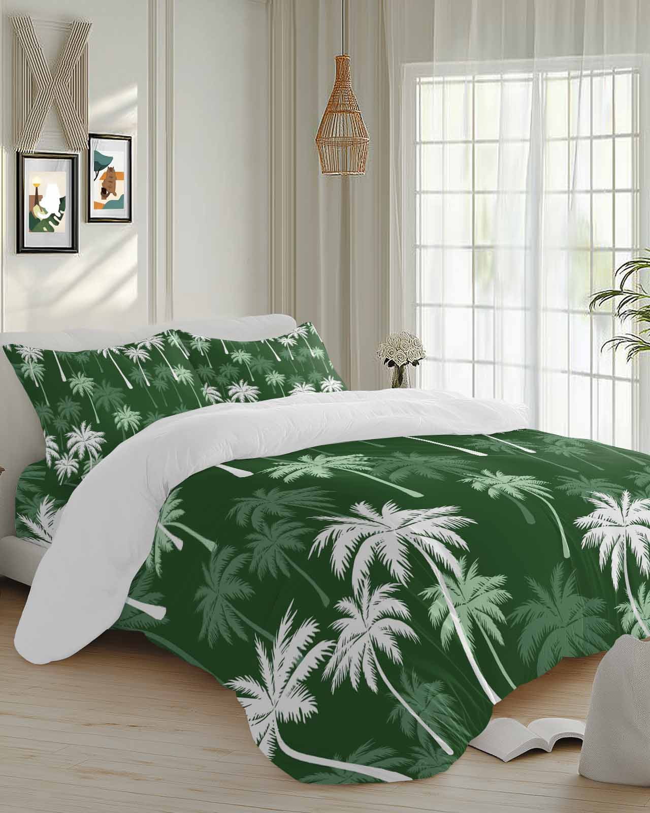 4 Piece Duvet Cover Set Cal king, Summer Palm Tree Seamless Soft ...