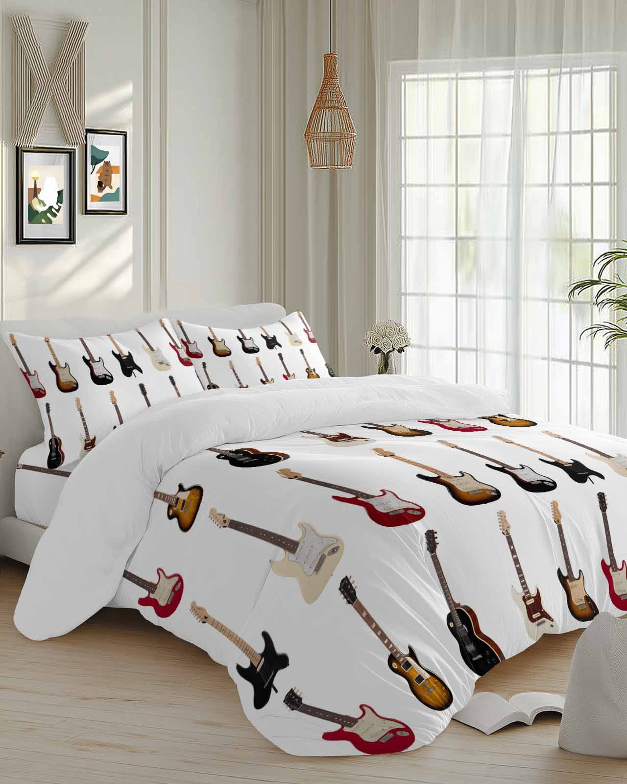 4 Piece Duvet Cover Set Cal king, Vintage Musical Instrument Soft ...