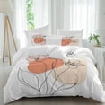 4 Piece Duvet Cover Set Full, Abstract Flower Art Soft Breathable ...