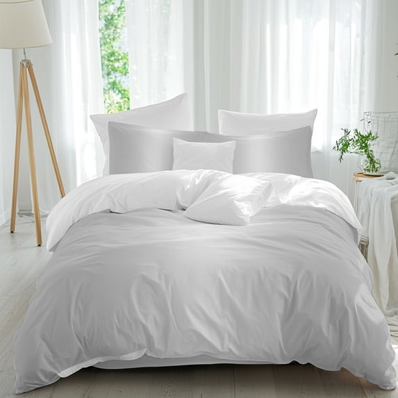 4 Piece Duvet Cover Set Full, Abstract Gray Gradient Style Soft ...