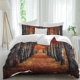 4 Piece Duvet Cover Set Full, Autumn Forest Fallen Leaves Soft ...