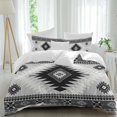 4 Piece Duvet Cover Set Full, Aztec Gray Geometric Pattern Soft ...