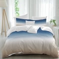 4 Piece Duvet Cover Set Full, Blue to Brown Gradient Ombre Soft ...