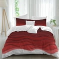4 Piece Duvet Cover Set Full, Dark Red Color Gradient Art Soft ...