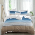 4 Piece Duvet Cover Set Full, Farm Brown Blue Gradient Wood Board Soft ...