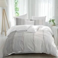 4 Piece Duvet Cover Set Full, Farmhouse Gray Gradient Wood Soft ...