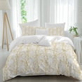 4 Piece Duvet Cover Set Full, Golden Branches Seamless Soft Breathable ...