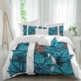 4 Piece Duvet Cover Set Full, Gradient Blue Maple Leaves Soft ...