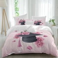 4 Piece Duvet Cover Set Full, Graduation Cap Flowers Roses Soft ...