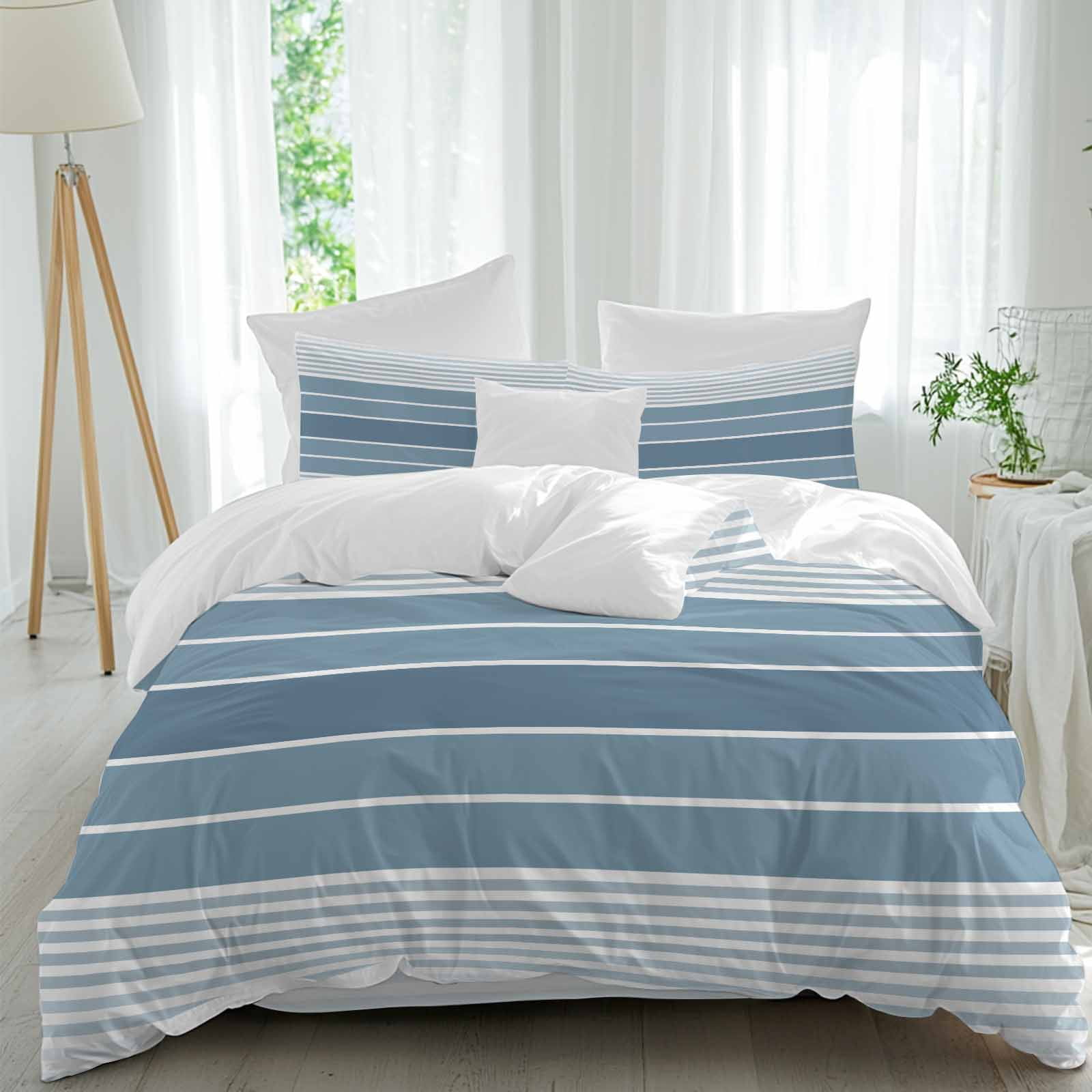 4 Piece Duvet Cover Set Full, Haze Blue Gradient Summer Ocean Theme ...
