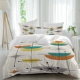 4 Piece Duvet Cover Set Full, Mid Century Orange Abstract Geometric ...