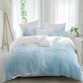 4 Piece Duvet Cover Set Full, Minimalist Blue Background Soft ...