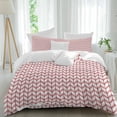 4 Piece Duvet Cover Set Full, Minimalist Red Herringbone Texture Soft ...