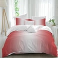 4 Piece Duvet Cover Set Full, Minimalist Red White Ombre Soft ...
