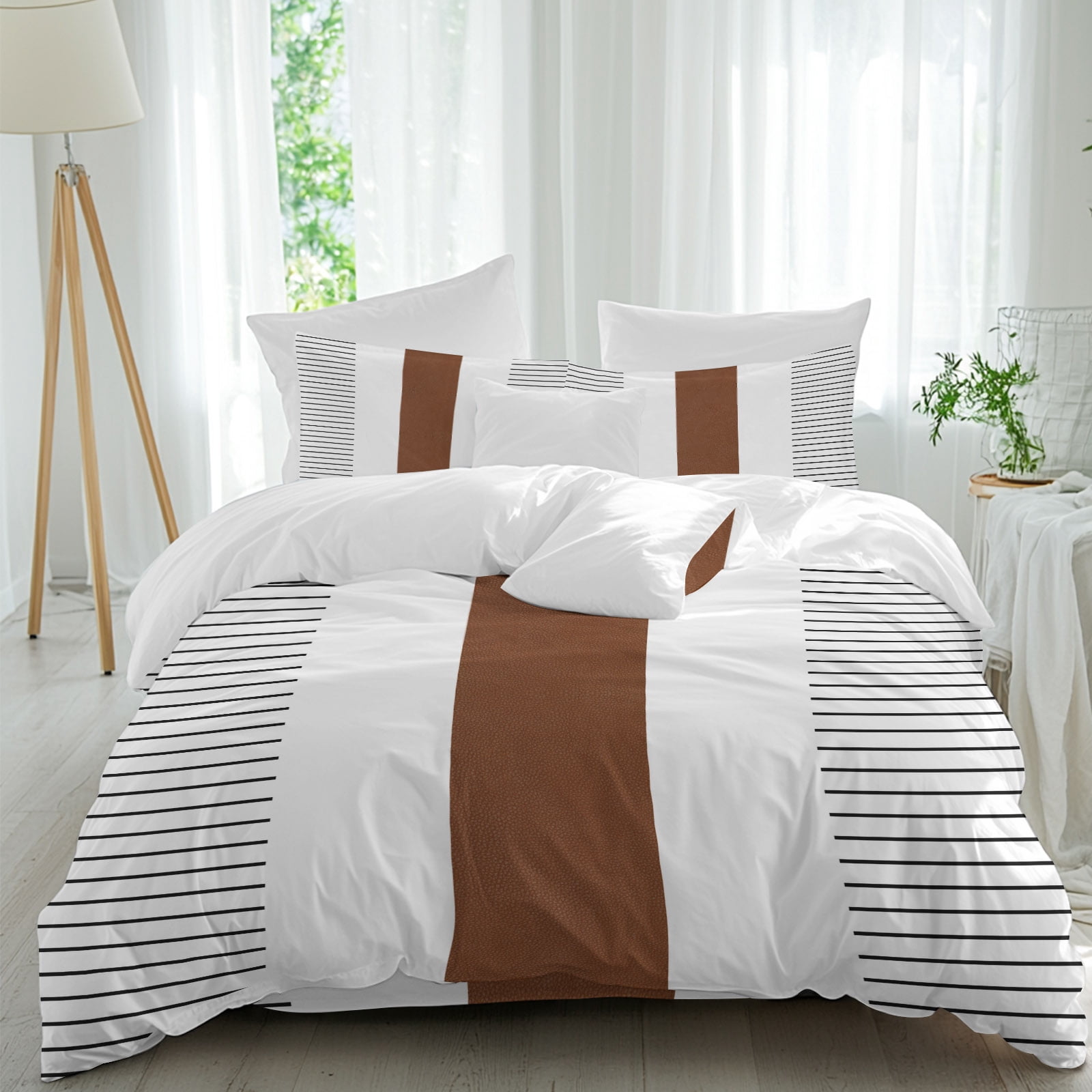 4 Piece Duvet Cover Set Full, Minimalist Rustic Boho Ethnic Art Soft ...