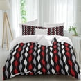 4 Piece Duvet Cover Set Full, Modern Geometric Wave Stripes Soft ...