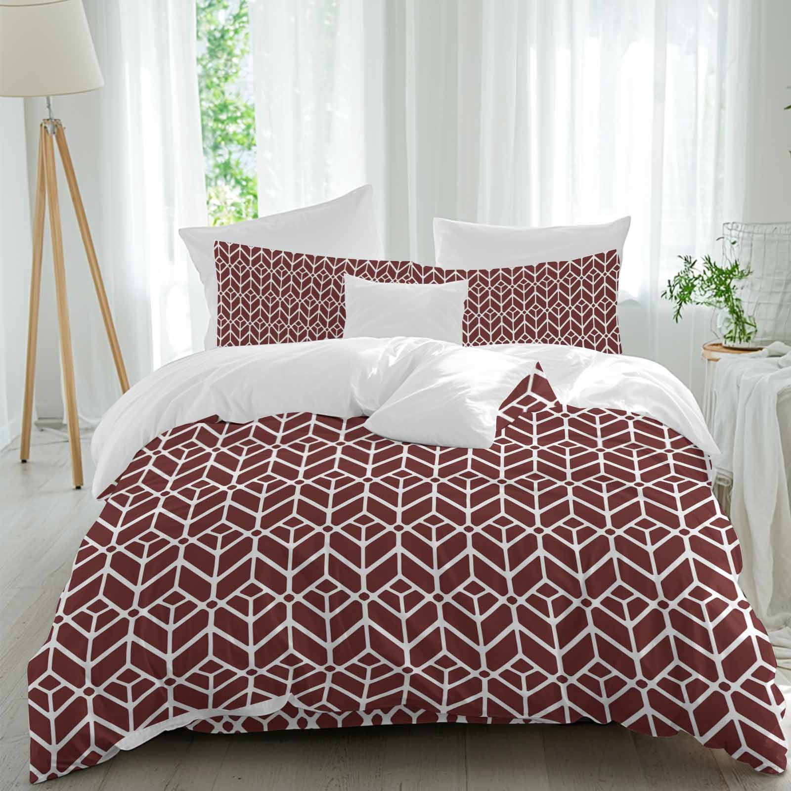 4 Piece Duvet Cover Set Full, Modern Minimalist Line Theme Soft ...