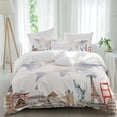 4 Piece Duvet Cover Set Full, Retro Maps of The World Tourism Soft ...