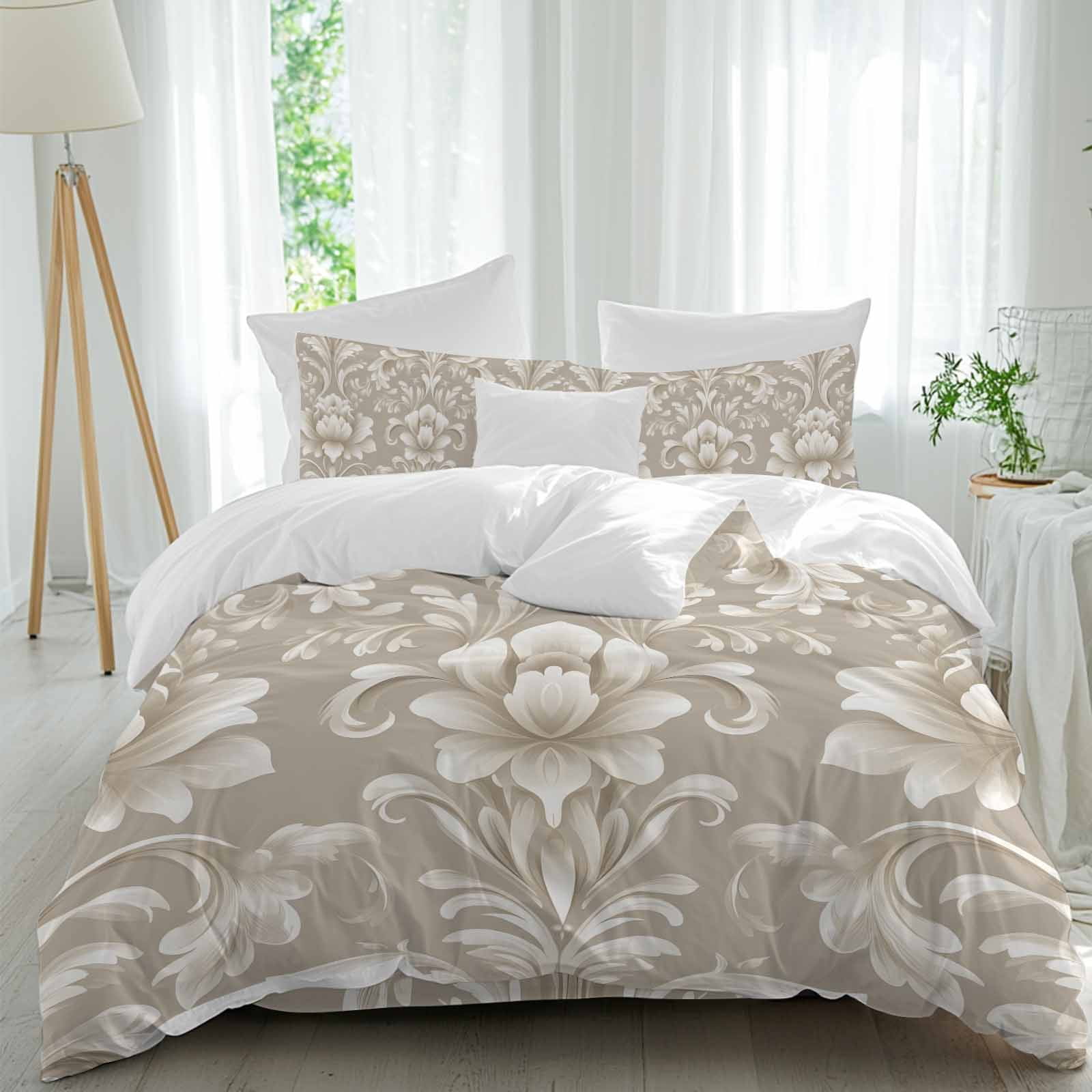 4 Piece Duvet Cover Set Full, Retro Medieval Totem Soft Breathable ...