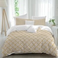 4 Piece Duvet Cover Set Full, Rustic Morocco Tile Lattice Pattern Soft ...