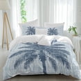 4 Piece Duvet Cover Set Full, Summer Navy Blue Palm Tree Soft ...