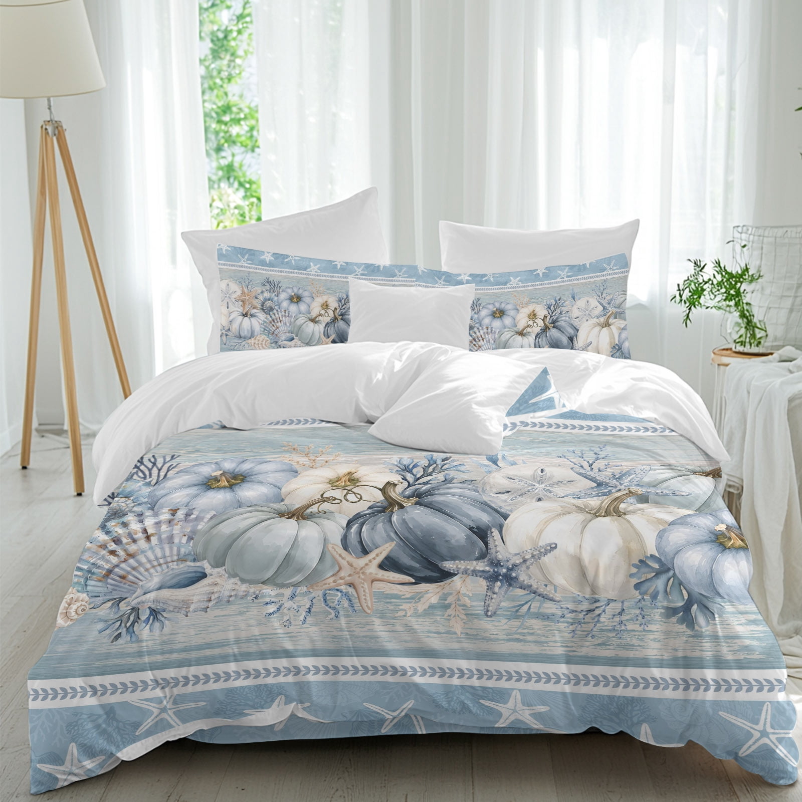 4 Piece Duvet Cover Set Full, Thanksgiving Fall Pumpkins Soft ...