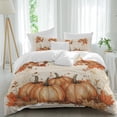 4 Piece Duvet Cover Set Full, Thanksgiving Pumpkin Fall Leaf Soft ...
