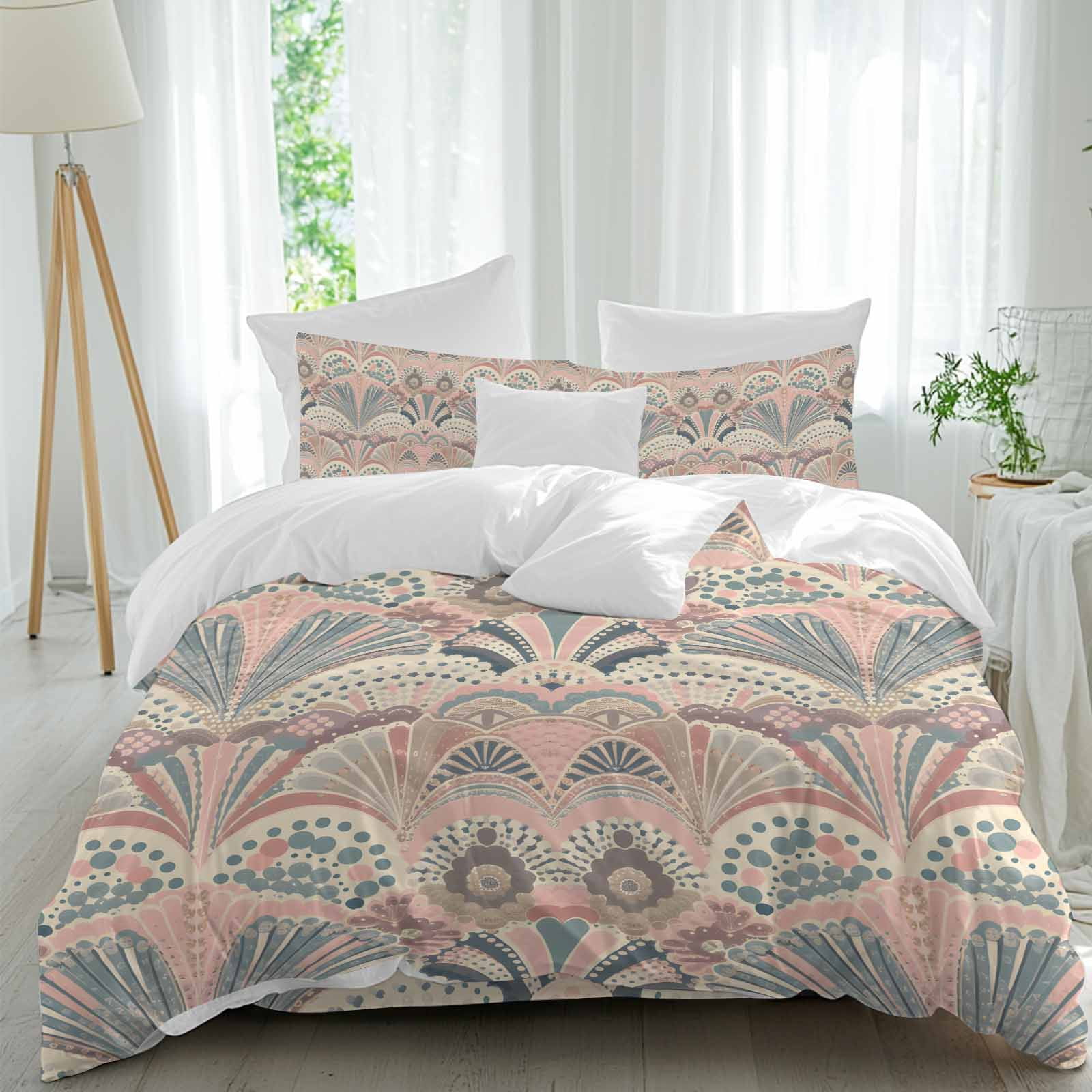 4 Piece Duvet Cover Set Full, Vintage Abstract Ethnic Style Soft ...