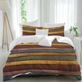 4 Piece Duvet Cover Set Full, Vintage Colorful Rainbow Wood Soft ...