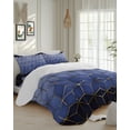 4 Piece Duvet Cover Set Queen, Abstract Blue Black Gradient Soft ...
