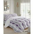 4 Piece Duvet Cover Set Queen, Abstract Purple Gray Wavy Stripes Soft ...