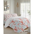 4 Piece Duvet Cover Set Queen, Coastal Red Lobsters Soft Breathable ...