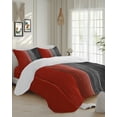 4 Piece Duvet Cover Set Queen, Country Red Black Gradient Wood Grain ...