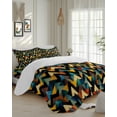 4 Piece Duvet Cover Set Queen, Geometric Gradient Lines Soft Breathable ...