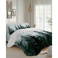 4 Piece Duvet Cover Set Queen, Green Forest Misty Tree Soft Breathable ...