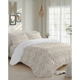 4 Piece Duvet Cover Set Queen, Modern Dotted Line Square on Beige Soft ...
