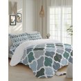4 Piece Duvet Cover Set Queen, Moroccan Geometric Pattern Soft ...