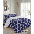 4 Piece Duvet Cover Set Queen, Navy Blue Pattern Retro Morocco Soft ...