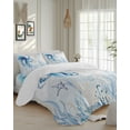 4 Piece Duvet Cover Set Queen, Ocean Blue Octopus Starfish Shell Soft ...