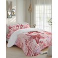 4 Piece Duvet Cover Set Queen, Ocean Starfish Coral Soft Breathable ...