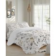 4 Piece Duvet Cover Set Queen, Rustic Abstract Floral Leaves Soft ...