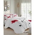 4 Piece Duvet Cover Set Queen, Spring Red Flower Abstract Floral Soft ...