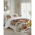 4 Piece Duvet Cover Set Queen, Thanksgiving Pumpkin Turkey Football ...
