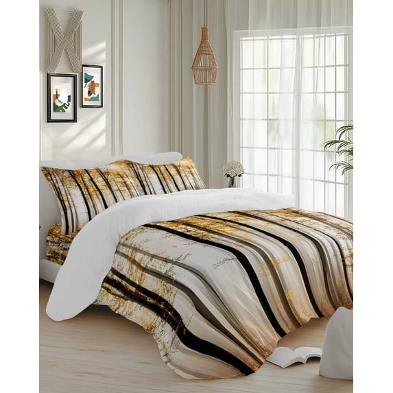 4 Piece Duvet Cover Set Queen, Thanksgiving Rustic Maple Tree Soft ...